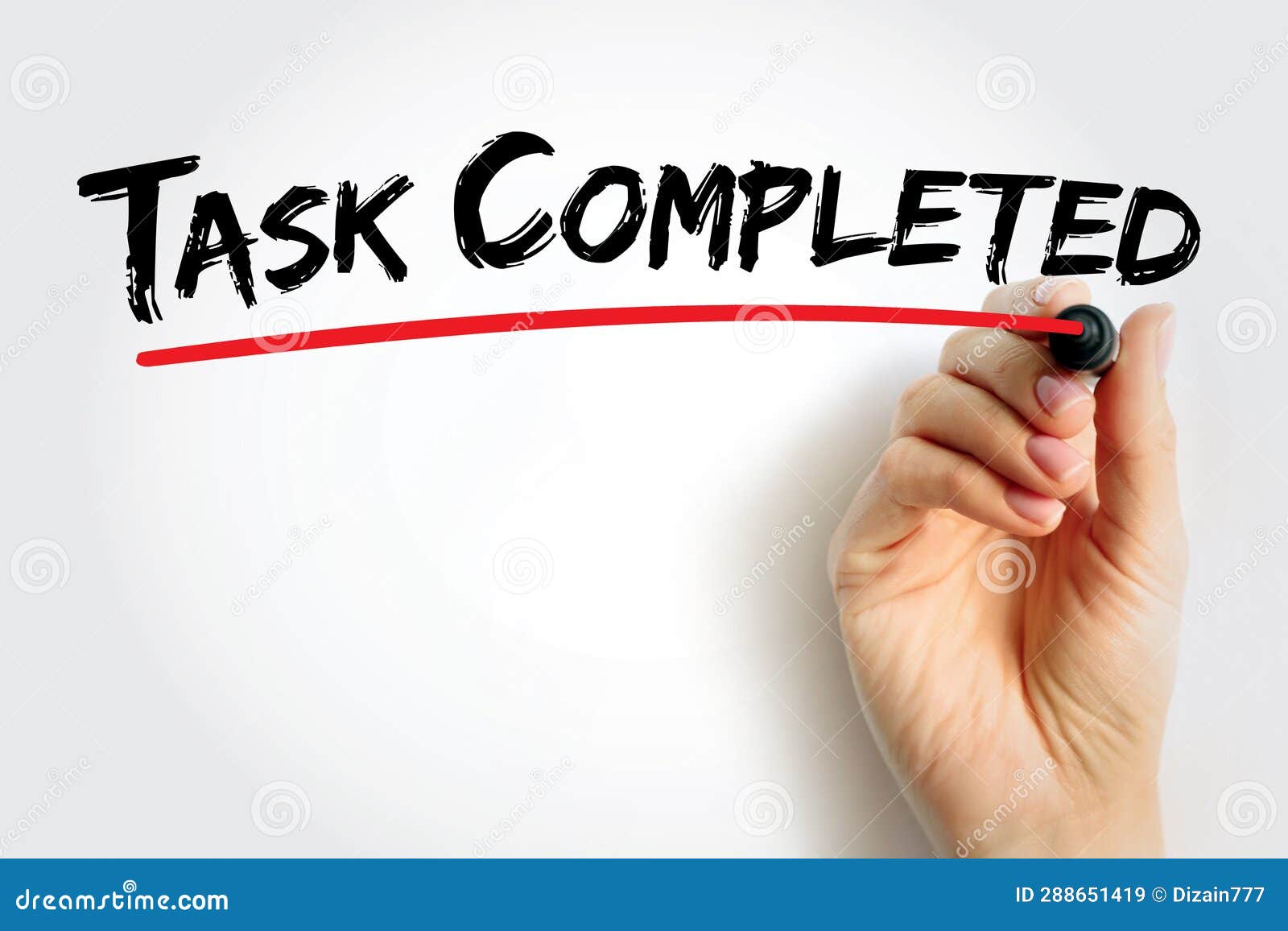 Task Completed Text Quote, Concept Background Stock Image - Image of ...