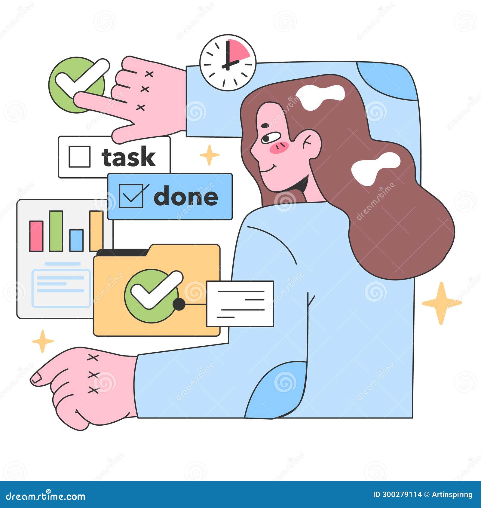 Task Completion Concept. Flat Vector Illustration. Stock Vector ...