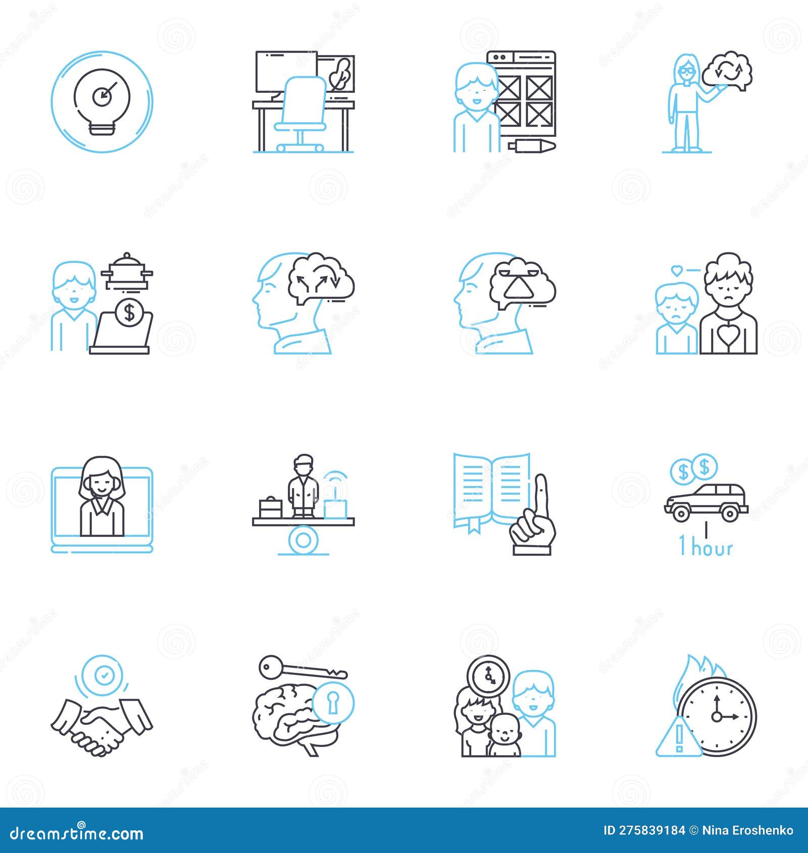 Task Completion Linear Icons Set. Achievement, Accomplishment, Success ...