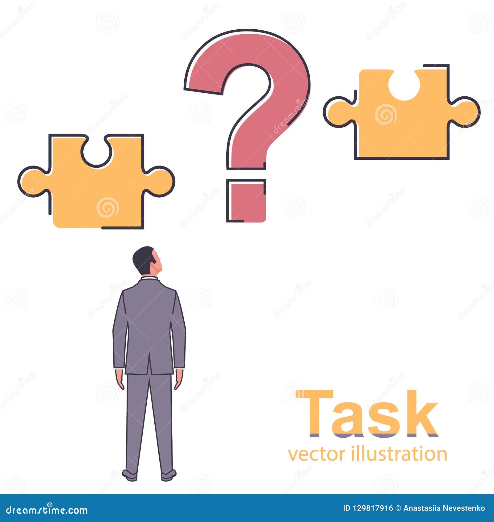Task Concept. Businessman Faces a Difficult Task Stock Vector ...