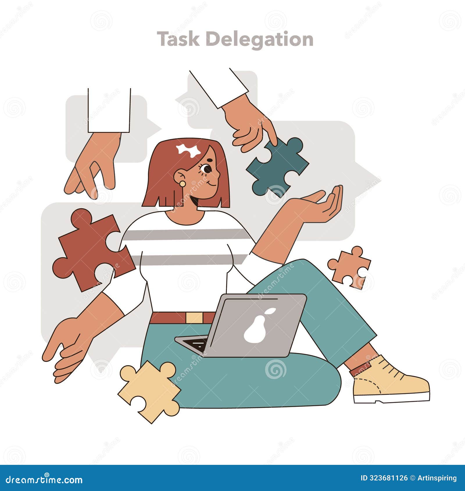Task Delegation Concept. Vector Illustration Stock Vector ...