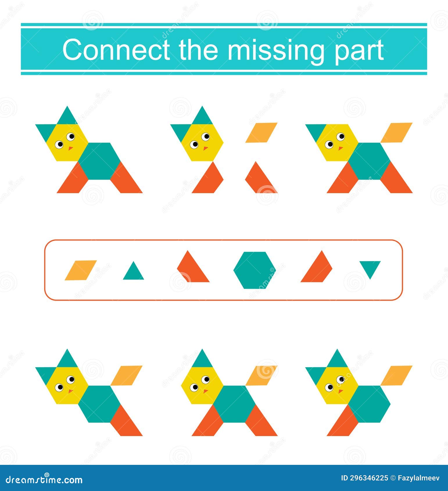 Task for the Development of Attention and Logic. Cartoon Animal Stock ...