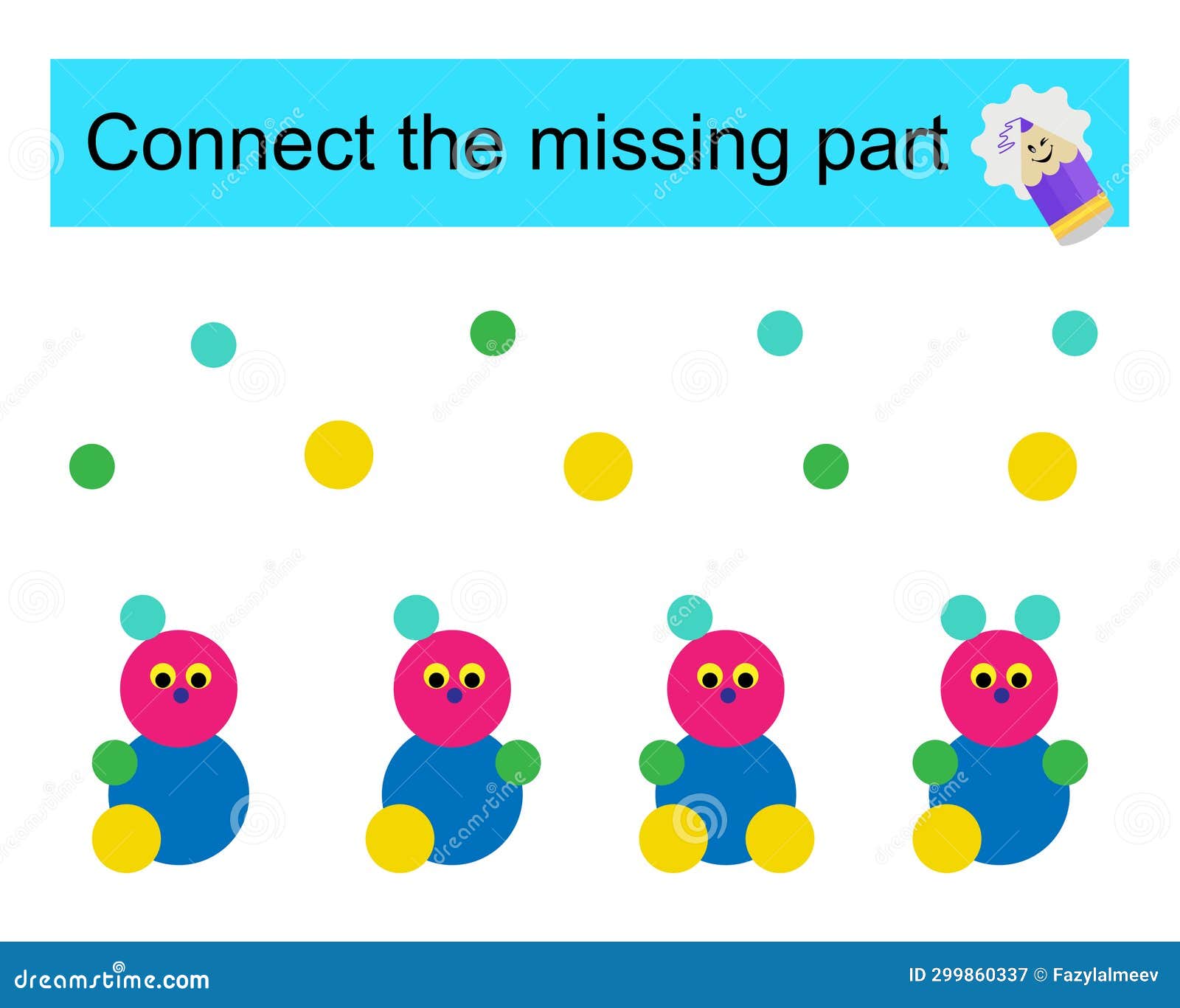 Task for the Development of Attention and Logic. Cartoon Toy Bear Stock ...