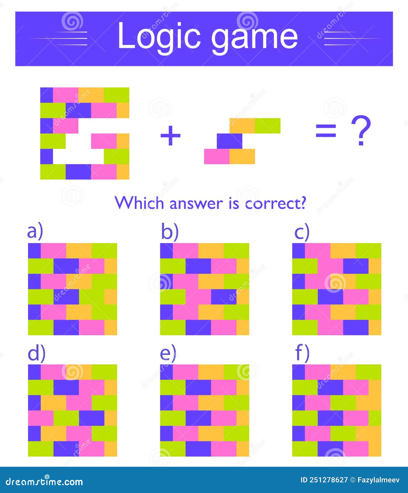 Task for Development of Attention and Logic. IQ Training Test. for ...