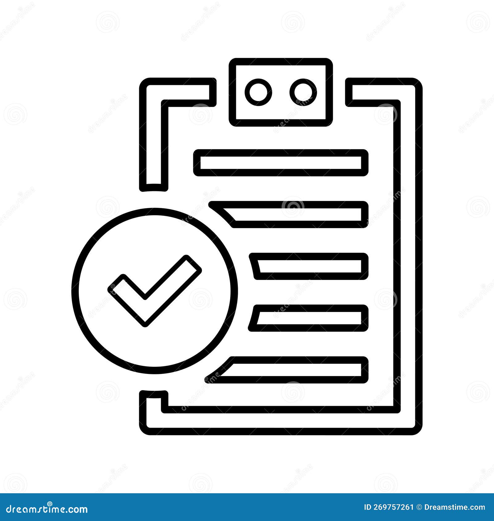Task Done Icon. Line Symbol Stock Illustration - Illustration of ...