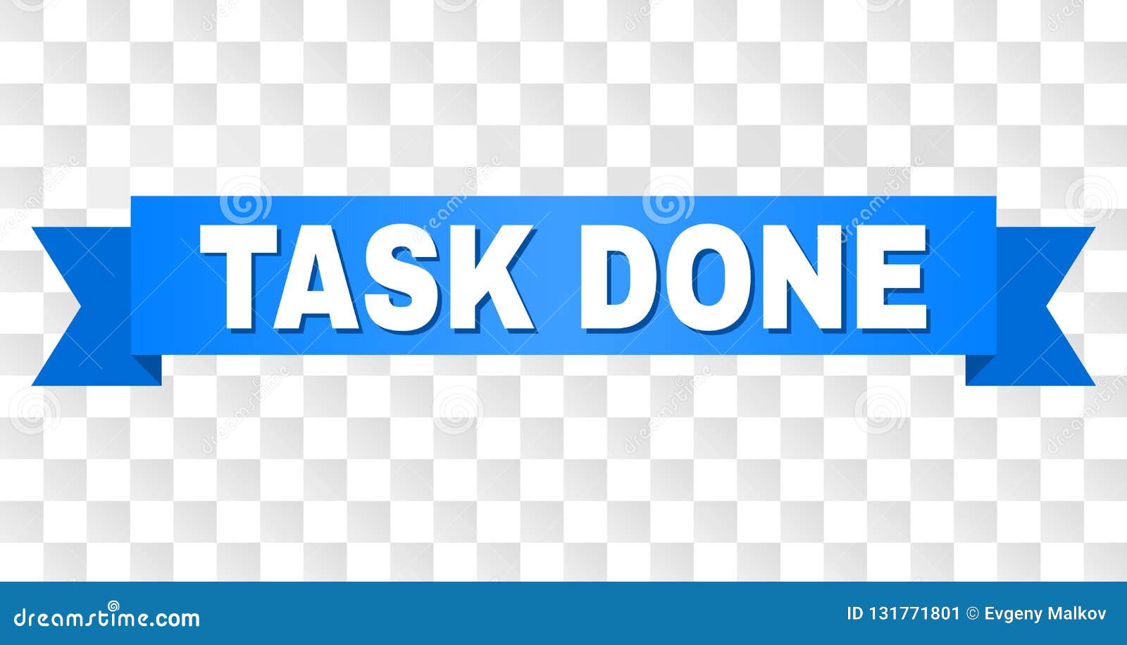 Blue Ribbon with TASK DONE Caption Stock Vector - Illustration of blue ...