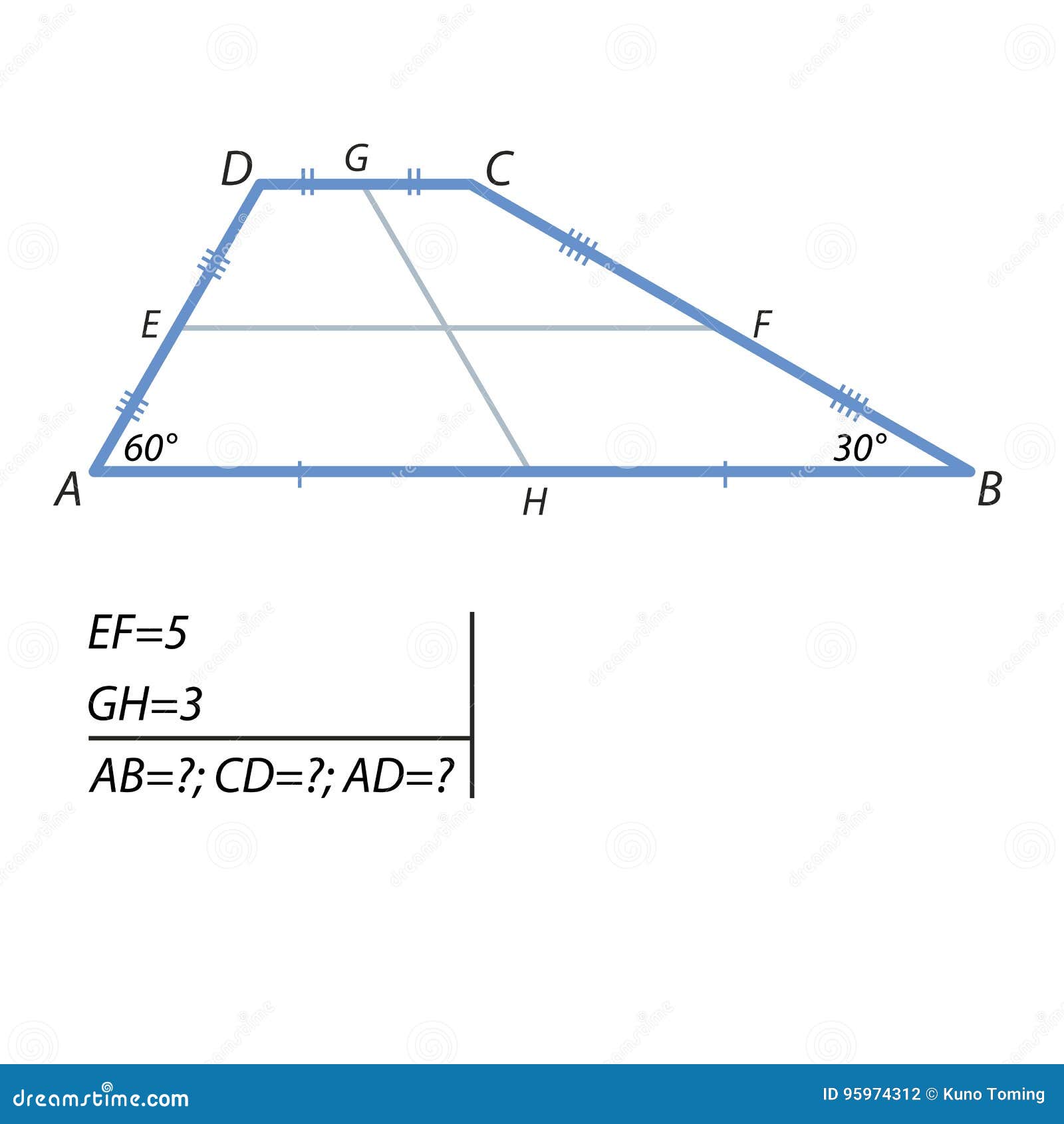 The Task of Finding a Base and at the Side of the Trapezoid Stock ...
