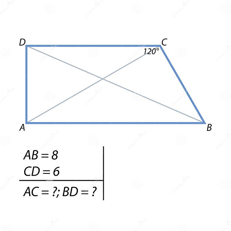 The Task of Finding the Diagonals of the Trapezium Stock Illustration ...
