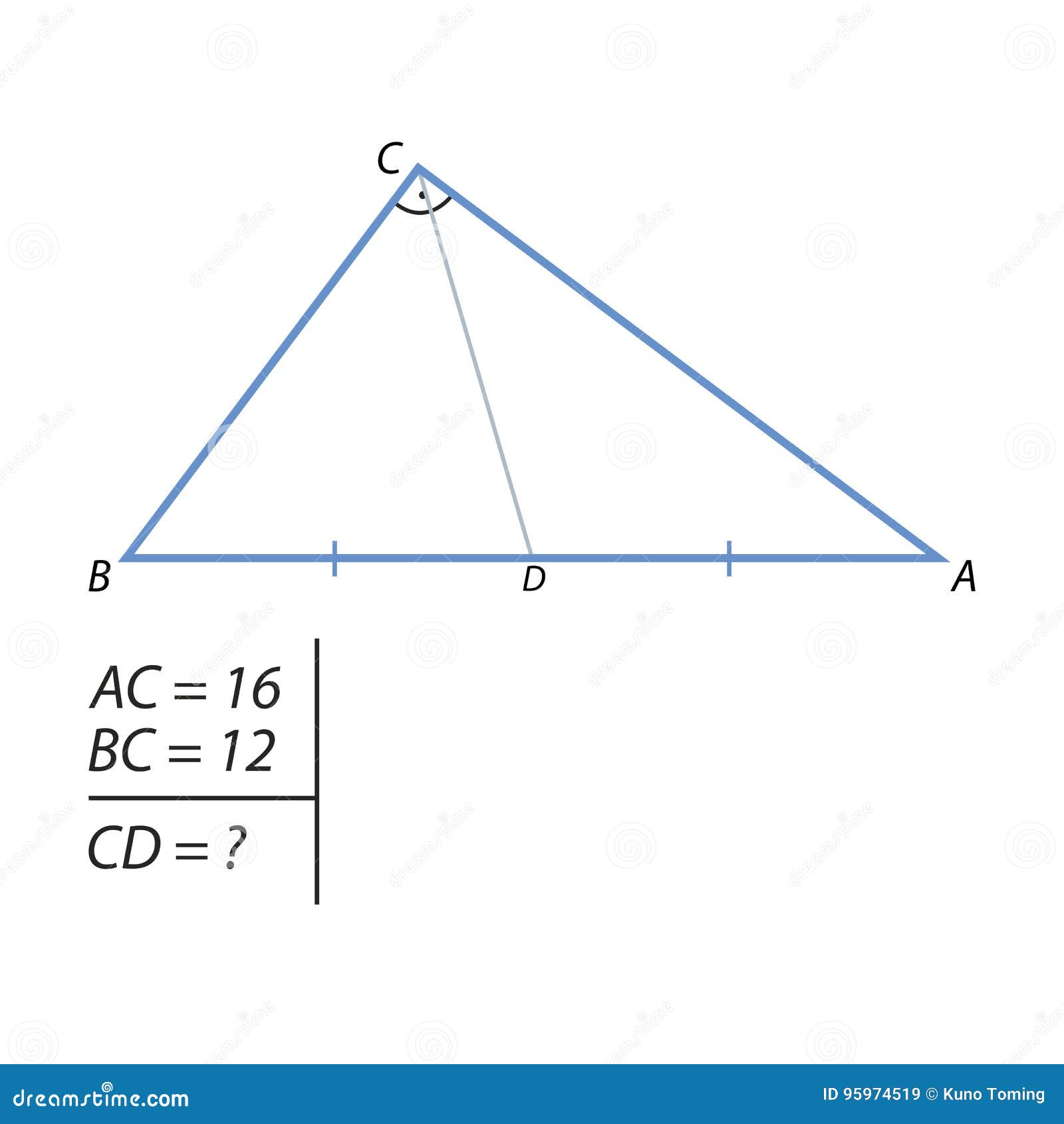 The Task of Finding the Hypotenuse and the Second Leg Stock ...