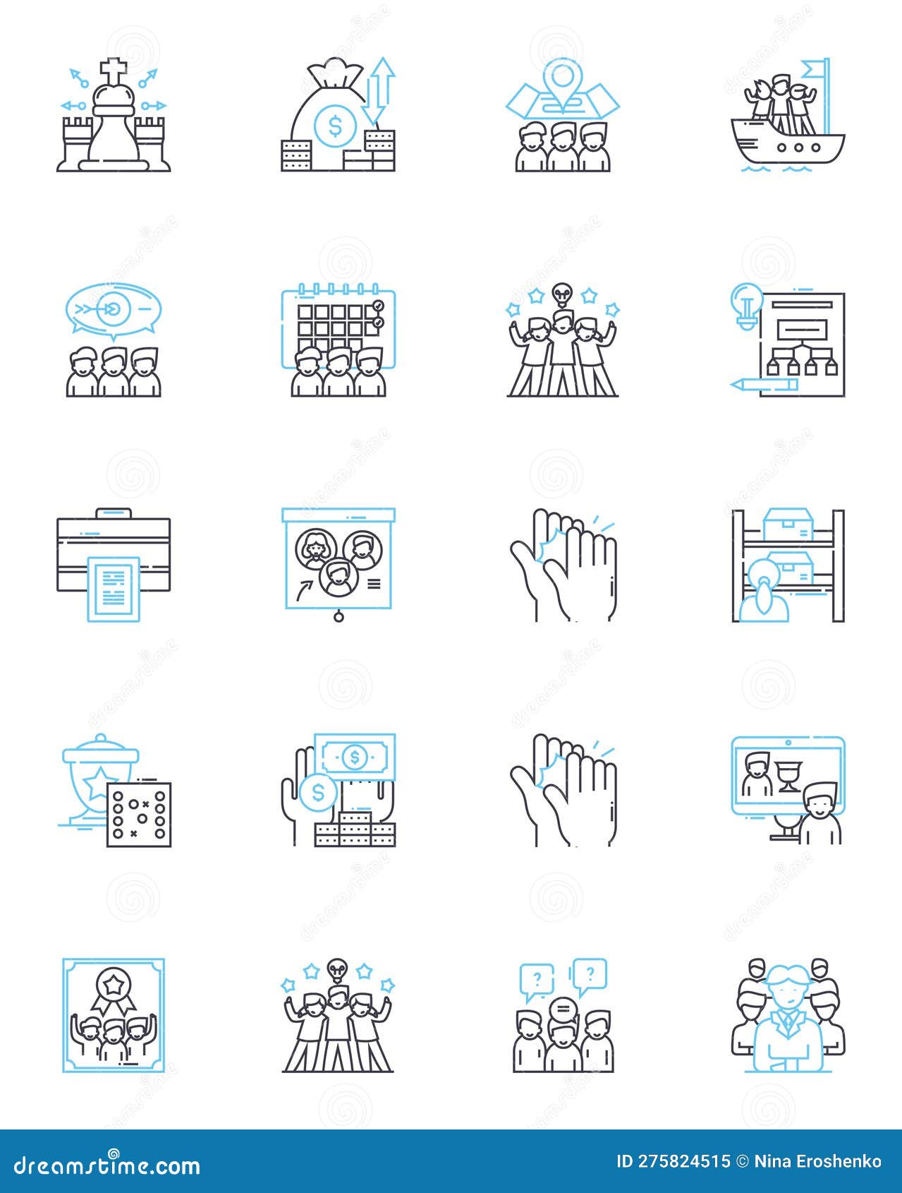 Task Force Linear Icons Set. Enforcement, Security, Prevention ...