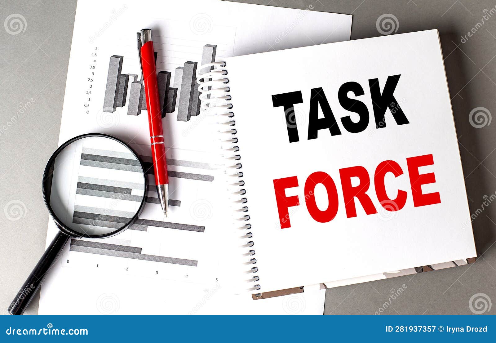 TASK FORCE Text Written on Notebook with Chart Stock Image - Image of ...