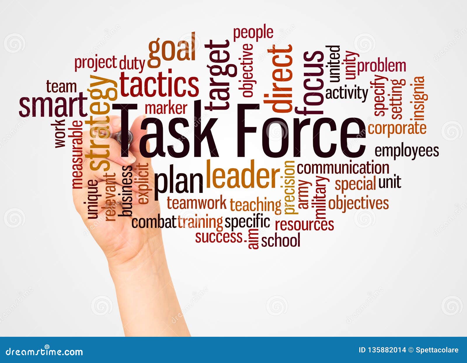 Task Force Word Cloud and Hand with Marker Concept Stock Photo - Image ...