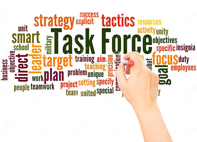 Task Force Word Cloud Hand Writing Concept Stock Photo - Image of focus ...