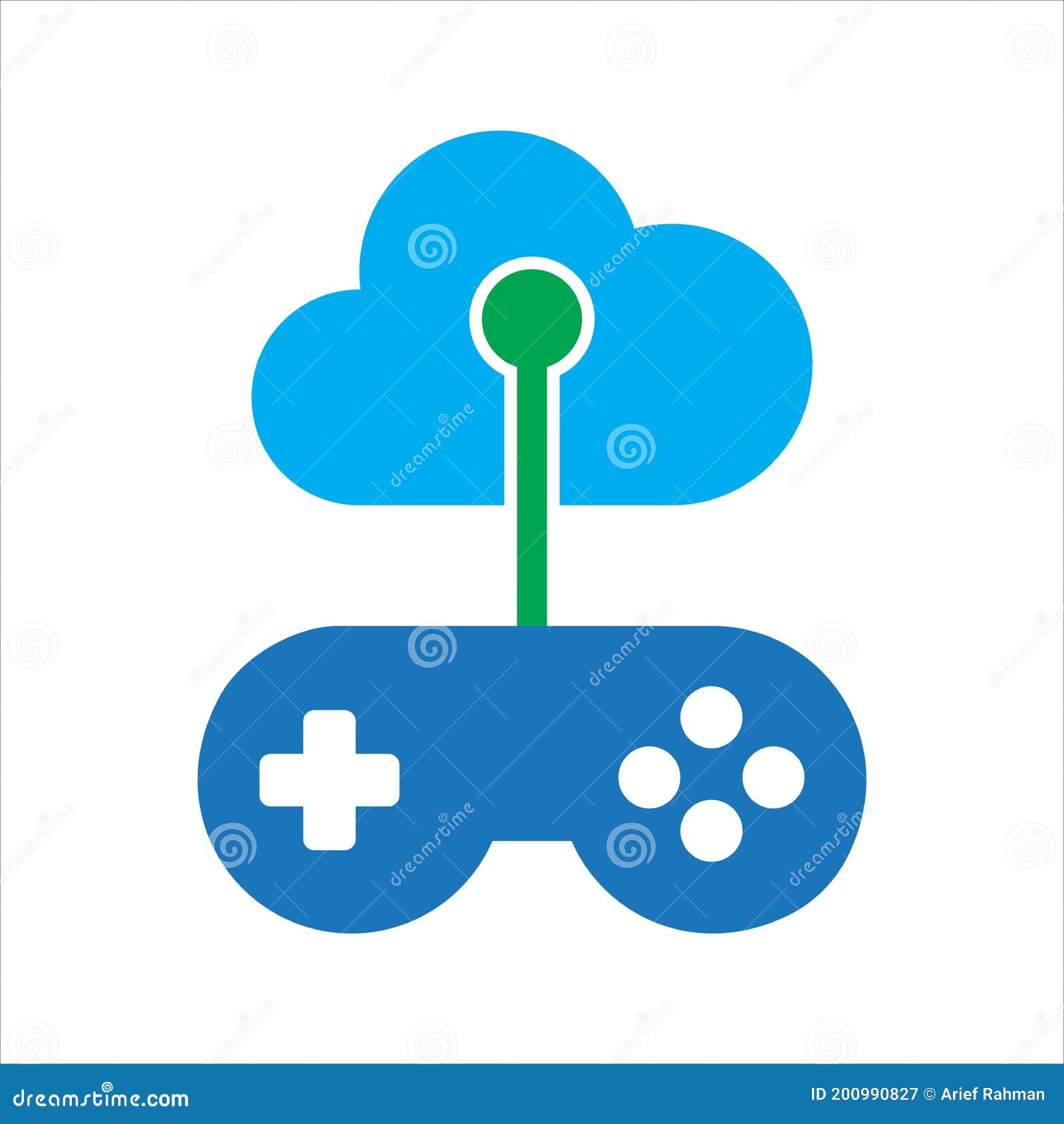 Game with Cloud. Concept of Cloud Gaming Network Stock Vector ...