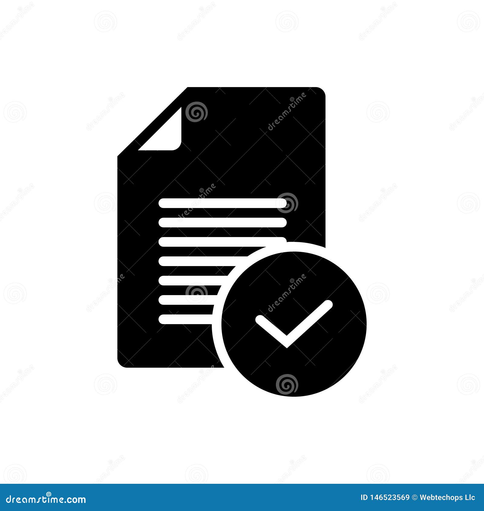 Black Solid Icon for Task, Completed and Done Stock Illustration ...