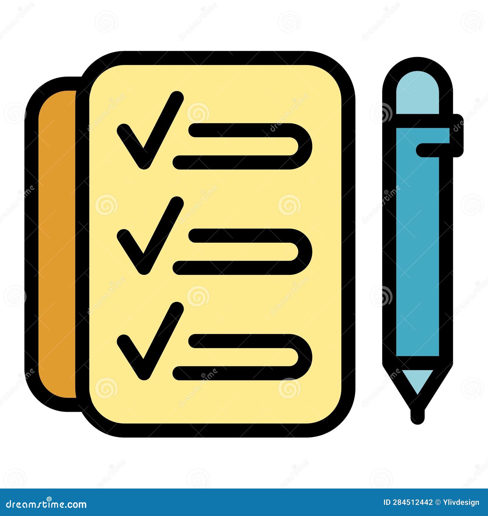 Daily Task Icon Vector Flat Stock Illustration - Illustration of clock ...