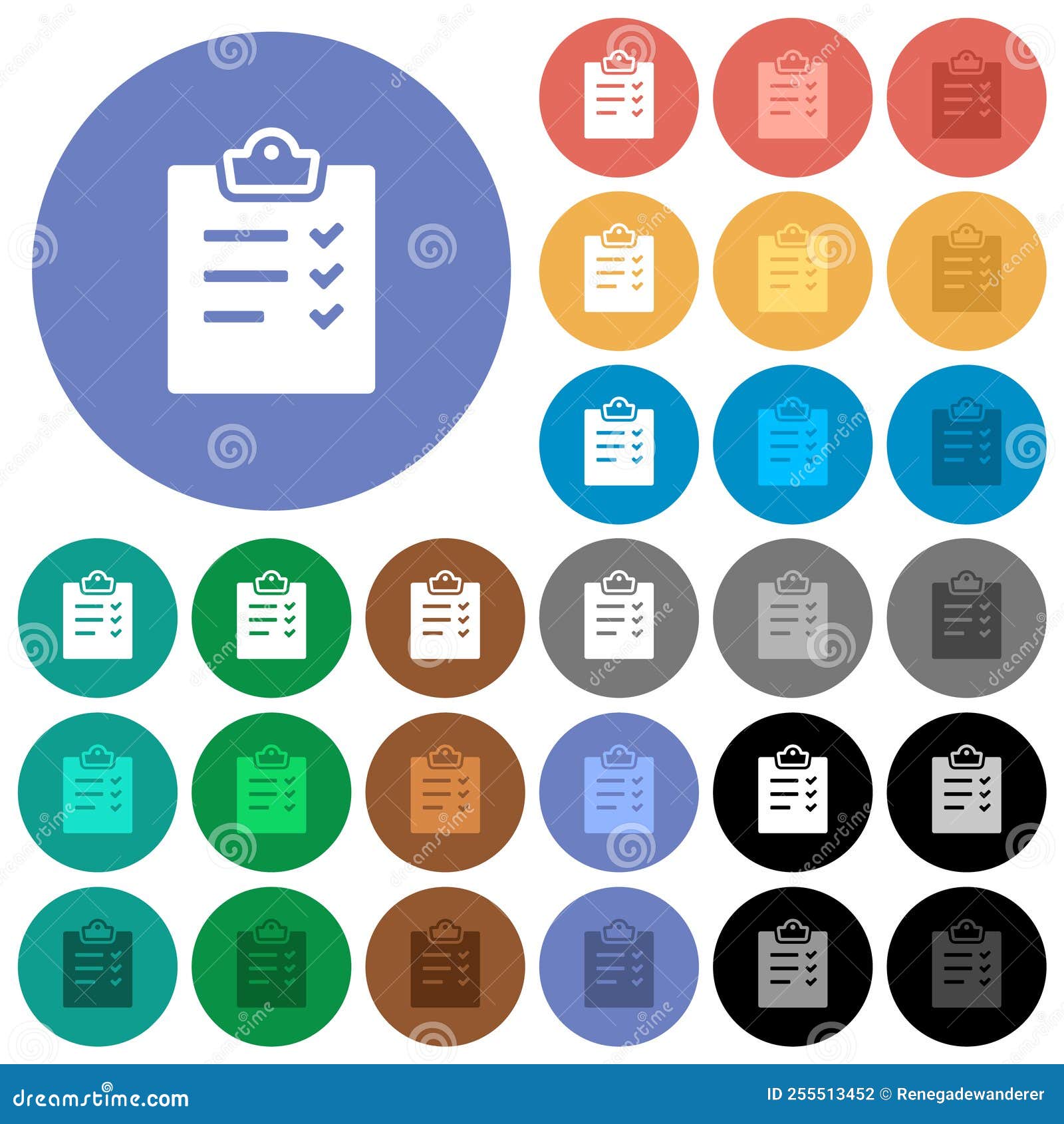 Task List Alternate Round Flat Multi Colored Icons Stock Vector ...