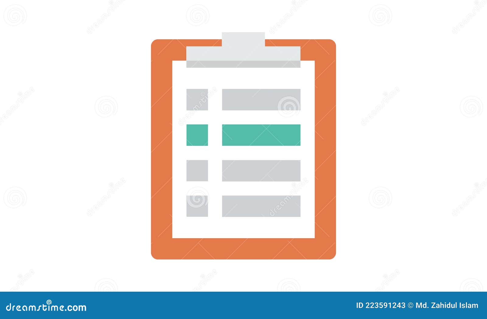 Task List Clipboard Icon with Flat Style Vector Image Stock Vector ...