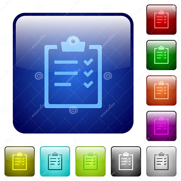 Task List Color Square Buttons Stock Vector - Illustration of cyan ...