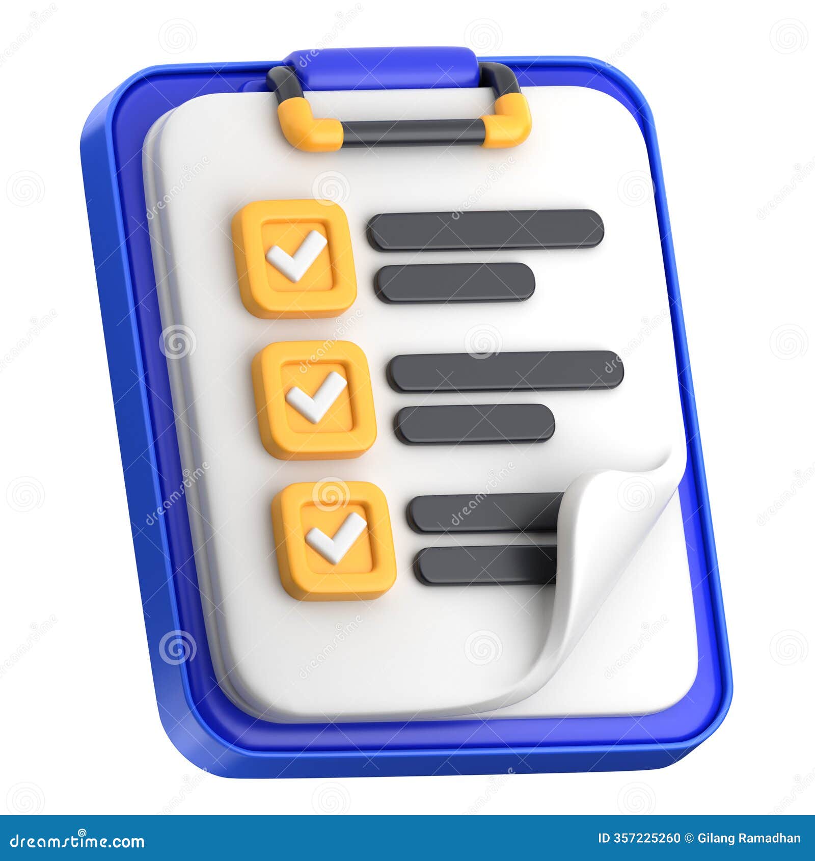 Task List 3D Render stock illustration. Illustration of improvement ...