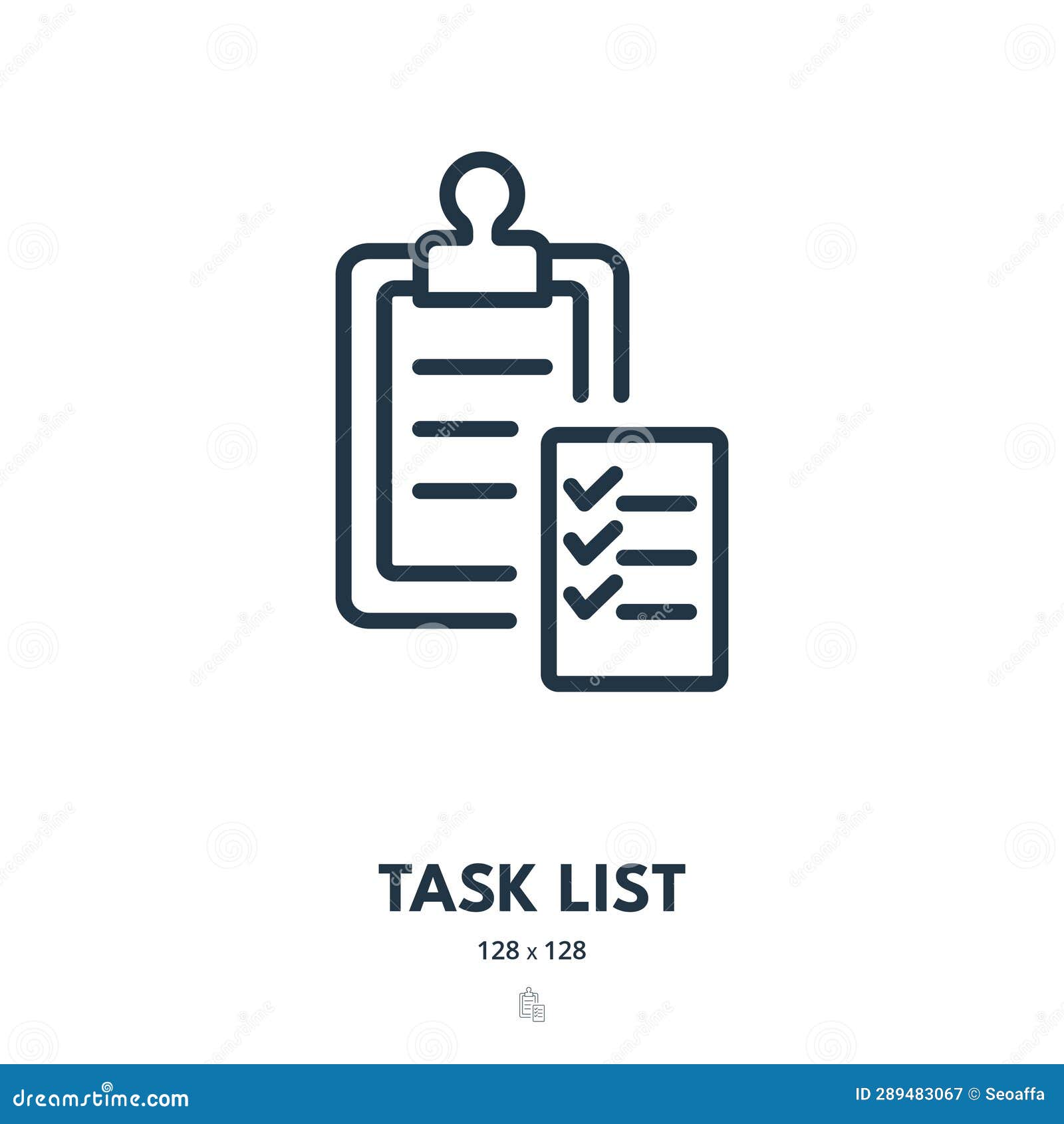 Task List Icon. Checklist, To Do List, Check Mark. Editable Stroke ...