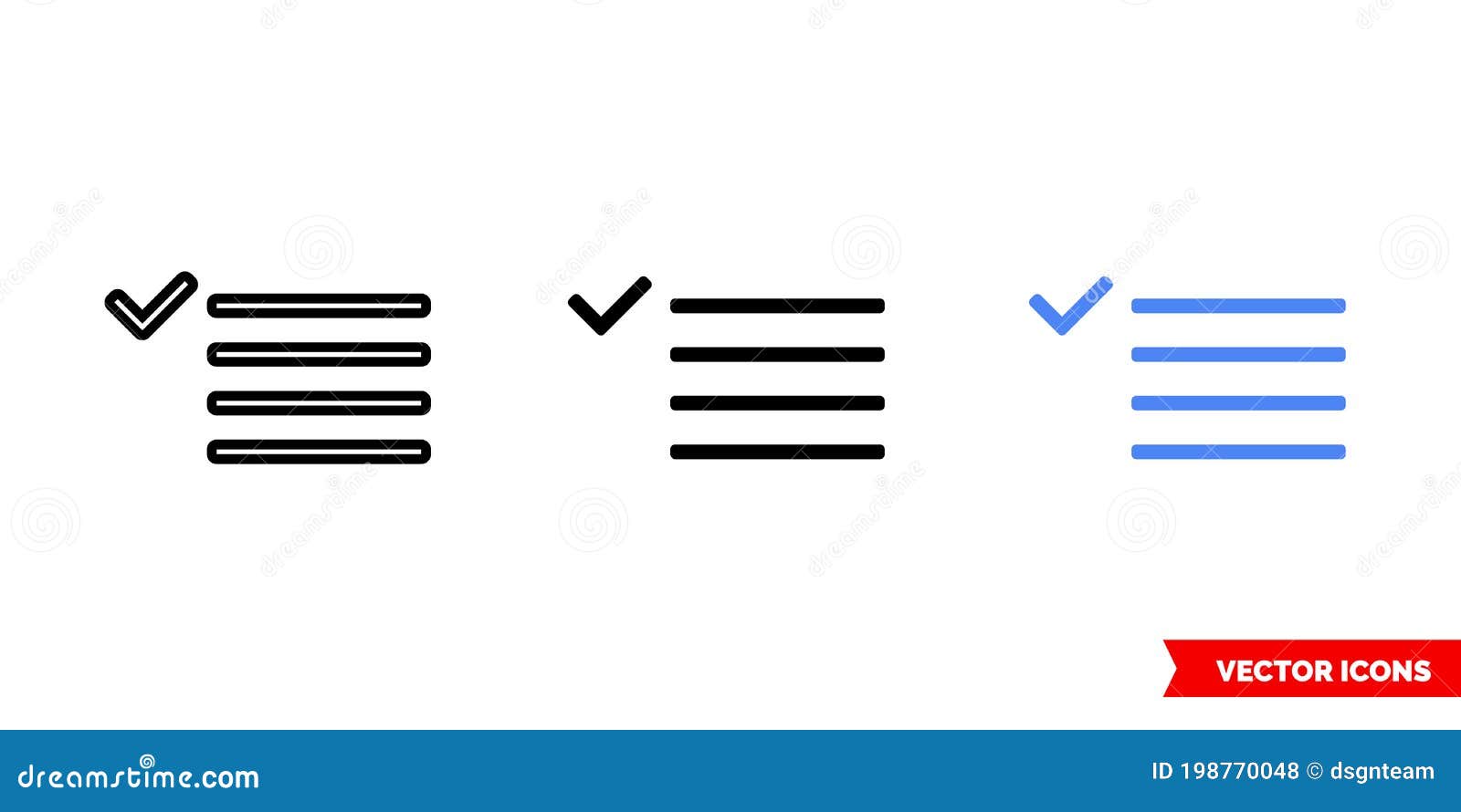 Task List Icon of 3 Types Color, Black and White, Outline. Isolated ...