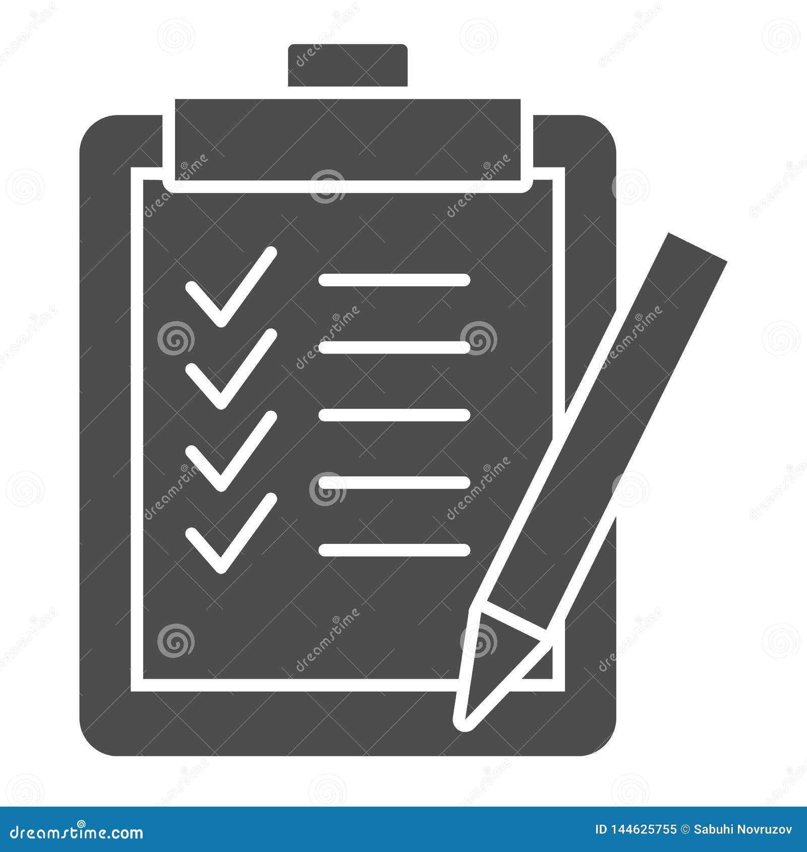 Task List Solid Icon. Clipboard Vector Illustration Isolated on White ...