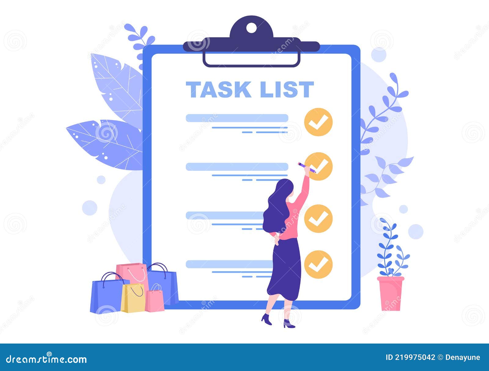 Task List Vector Illustration To Do List Time Management, Work Planning ...