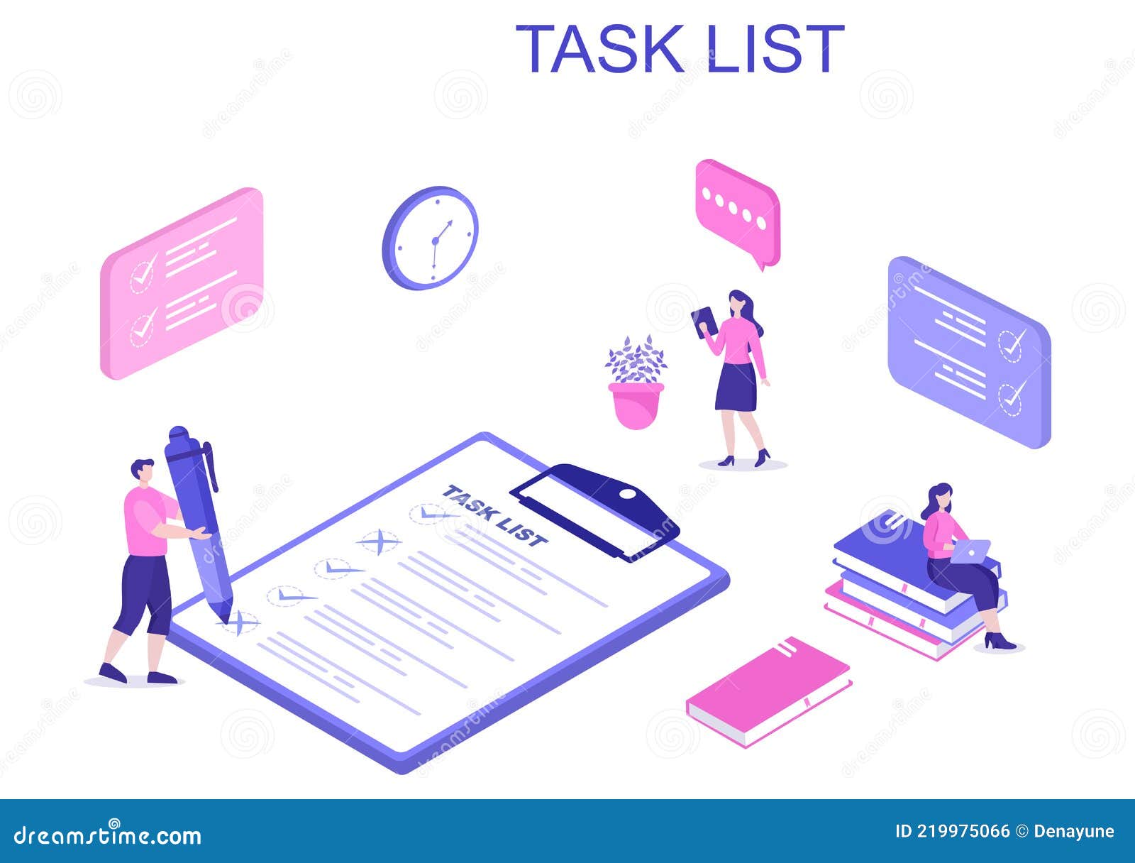 Task List Vector Illustration To Do List Time Management, Work Planning ...