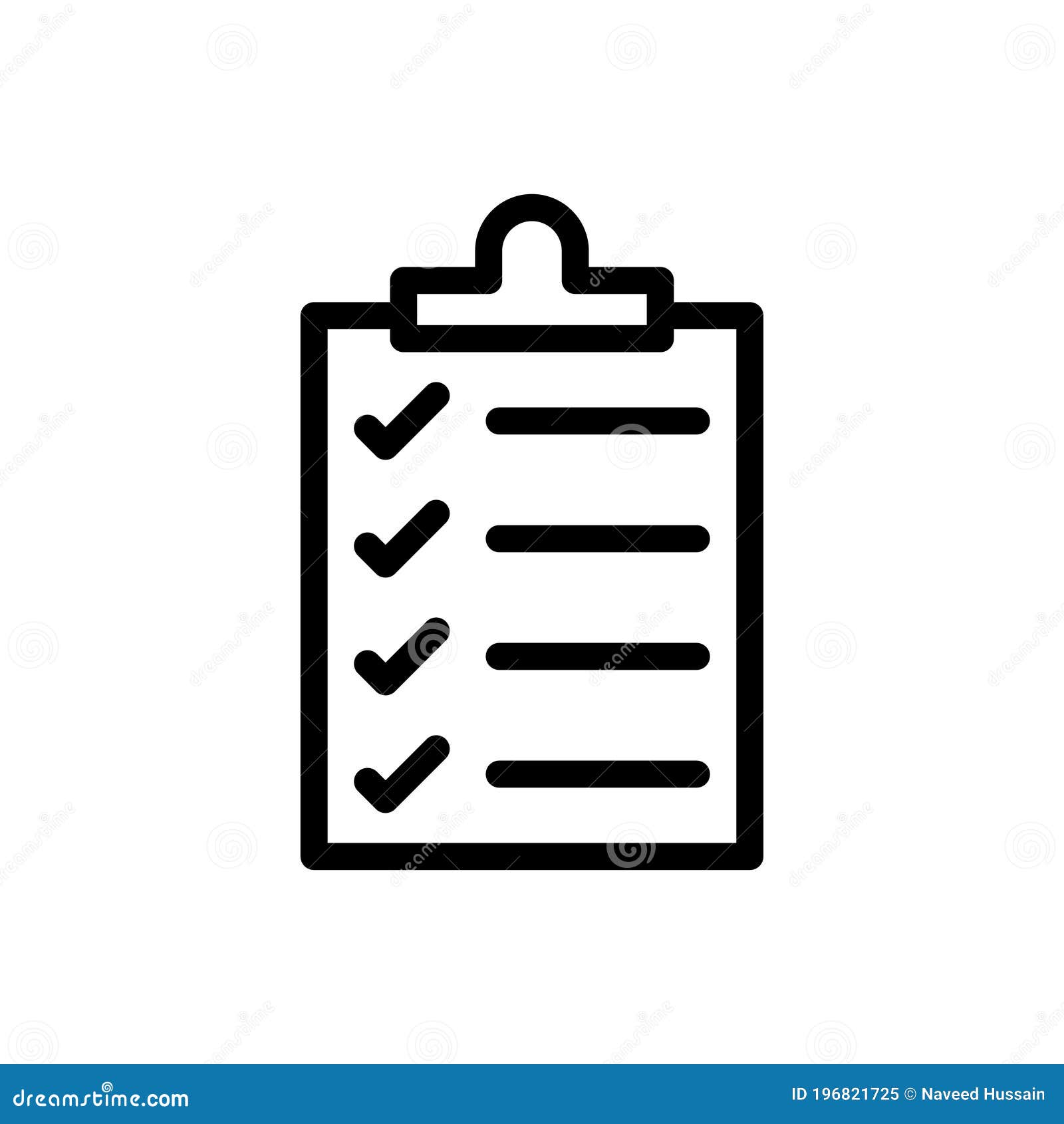 Task List Vector Thin Line Icon Stock Vector - Illustration of premium ...