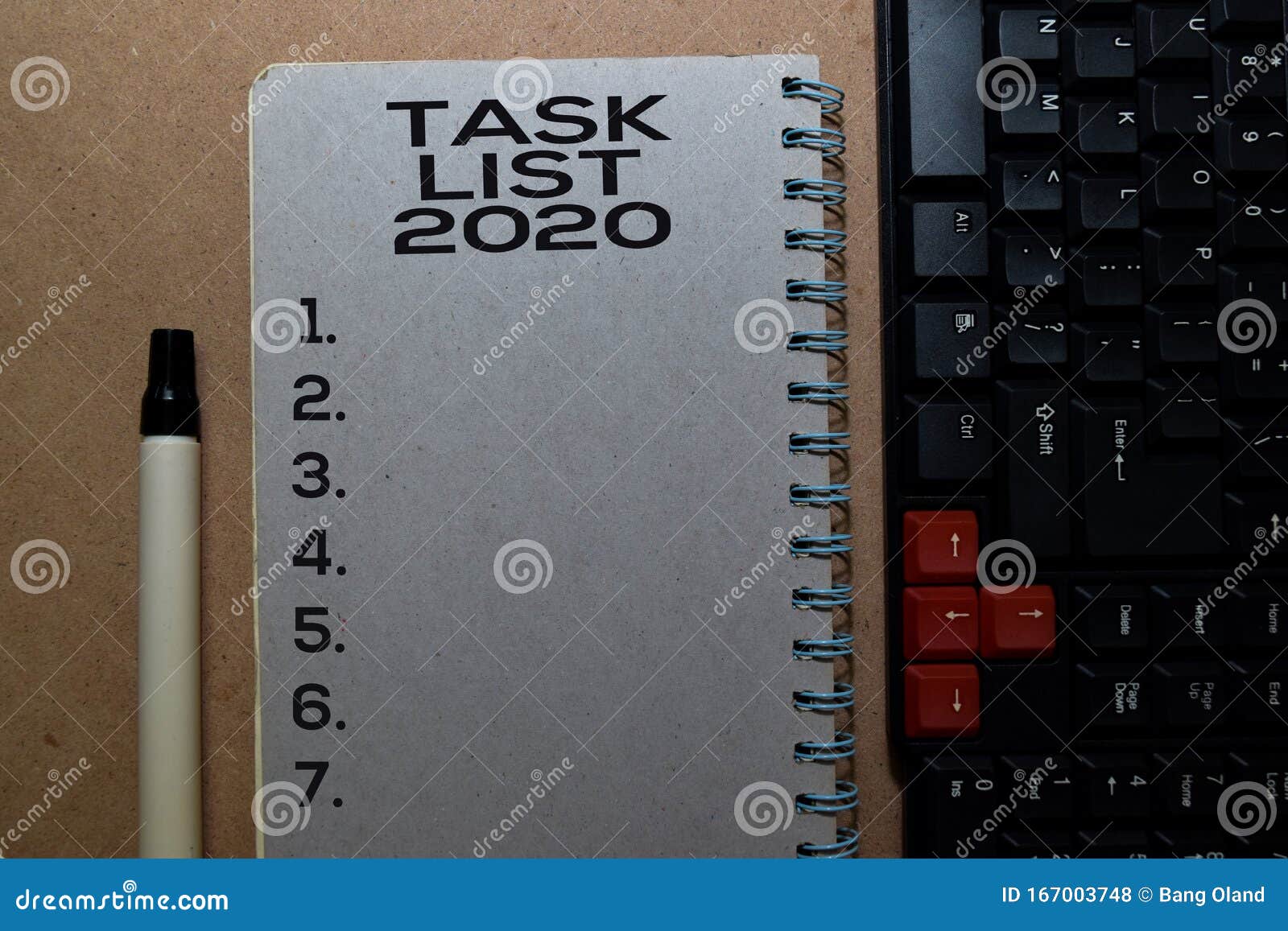 Task List 2020 Write on Book. Isolated on Office Desk Background Stock ...