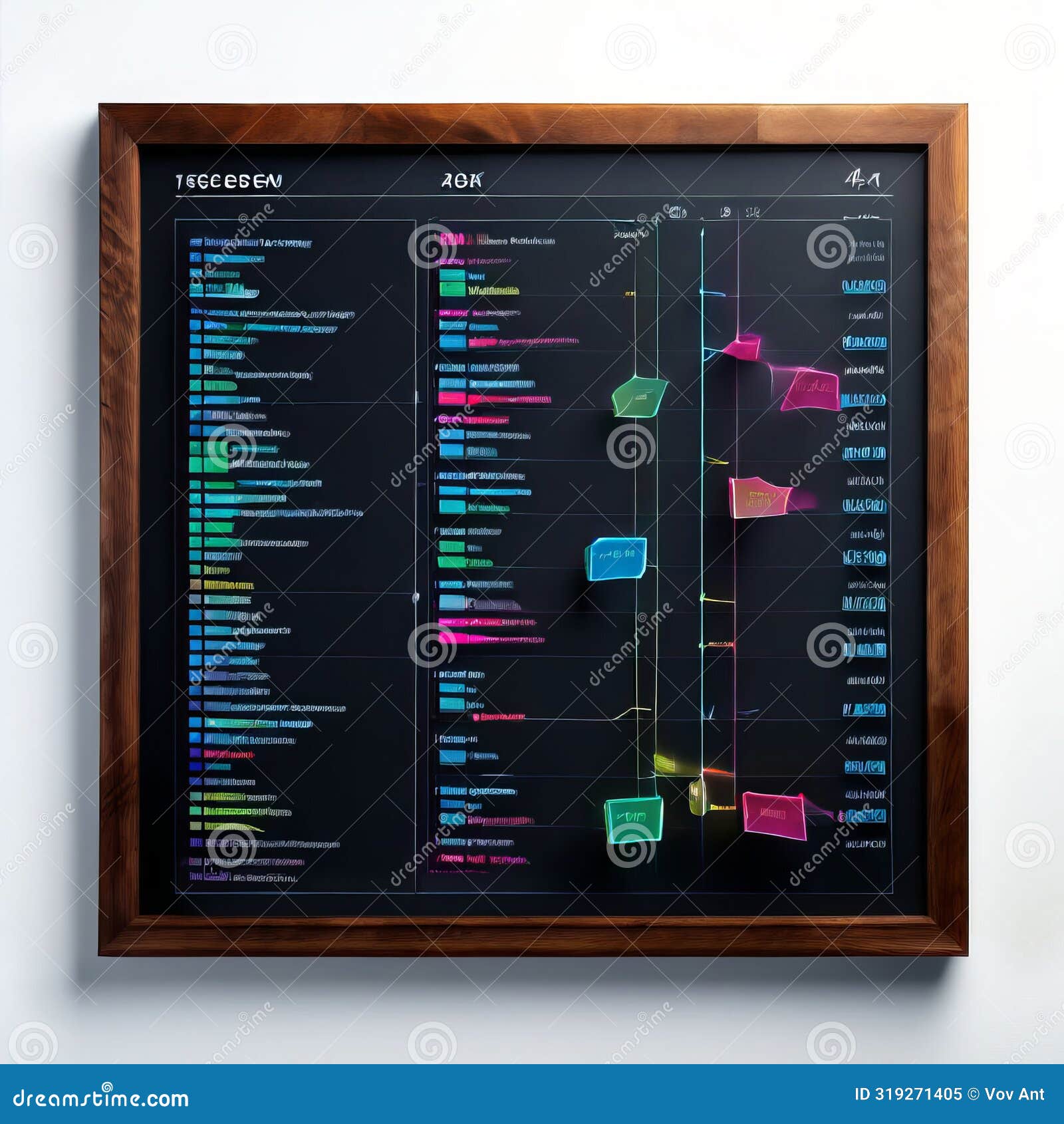 Task Management Board Displaying Project Timelines Deadlinesand Stock ...