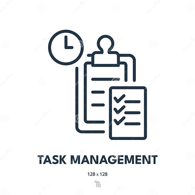 Task Management Icon. Schedule, Checklist, Plan. Editable Stroke ...