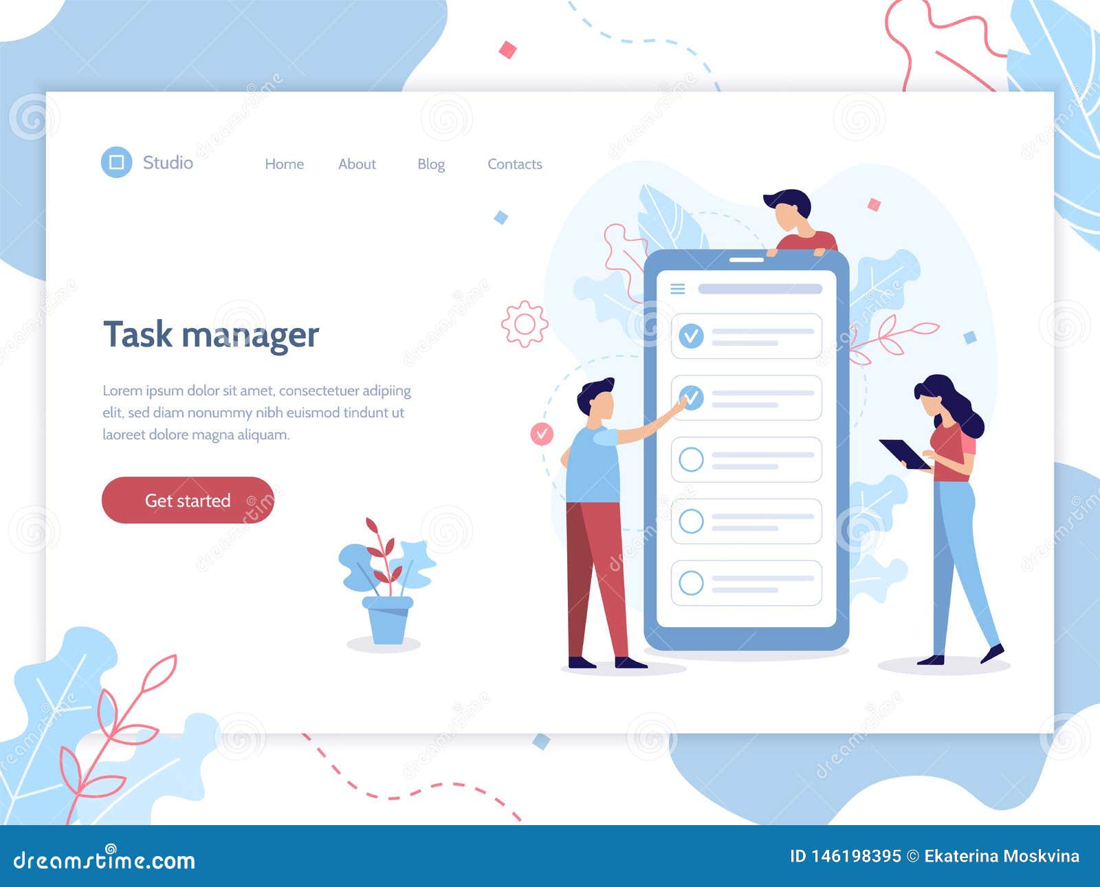 Task manager web banner stock vector. Illustration of mockup - 146198395