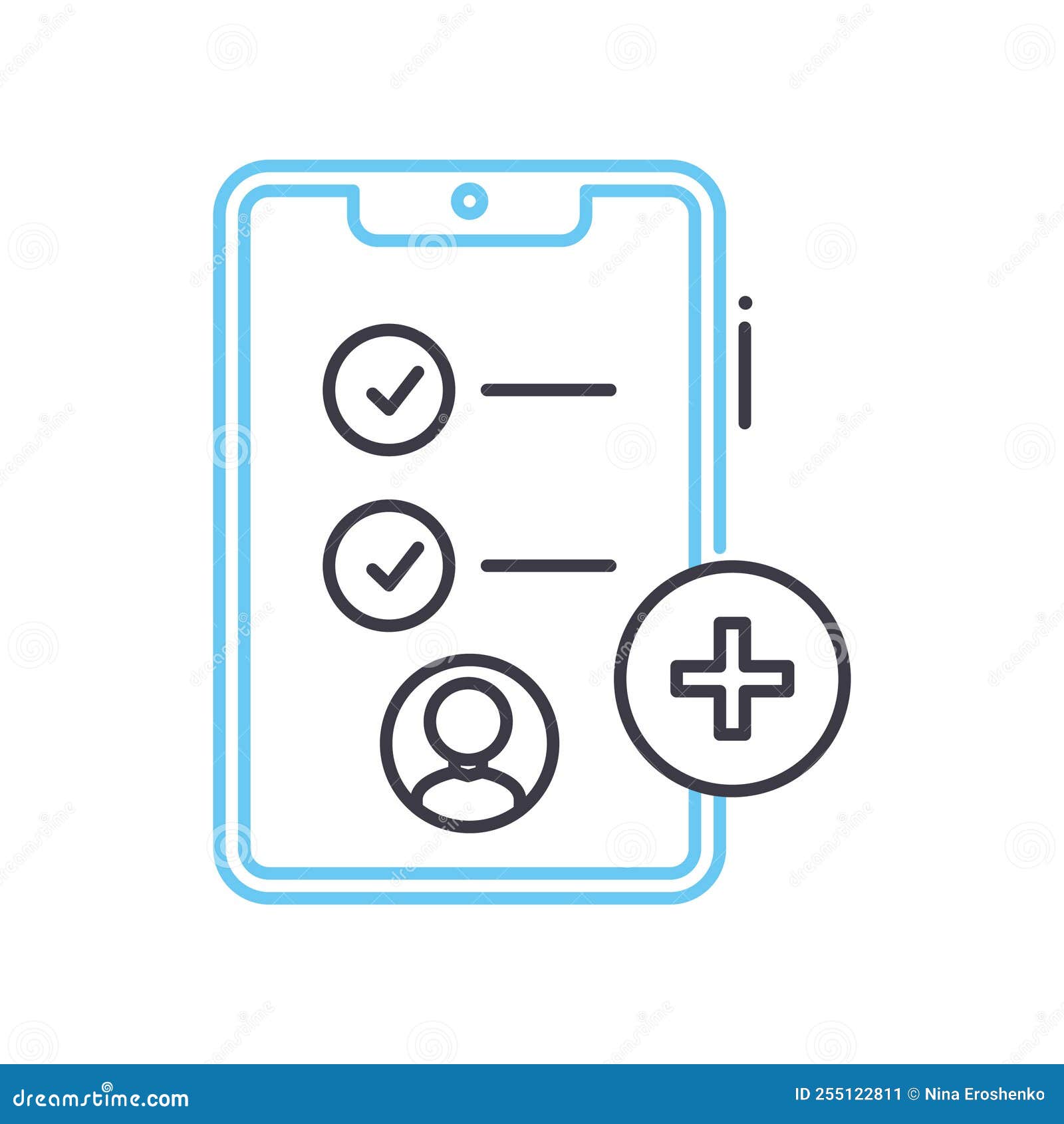 Task Organization App Line Icon, Outline Symbol, Vector Illustration ...