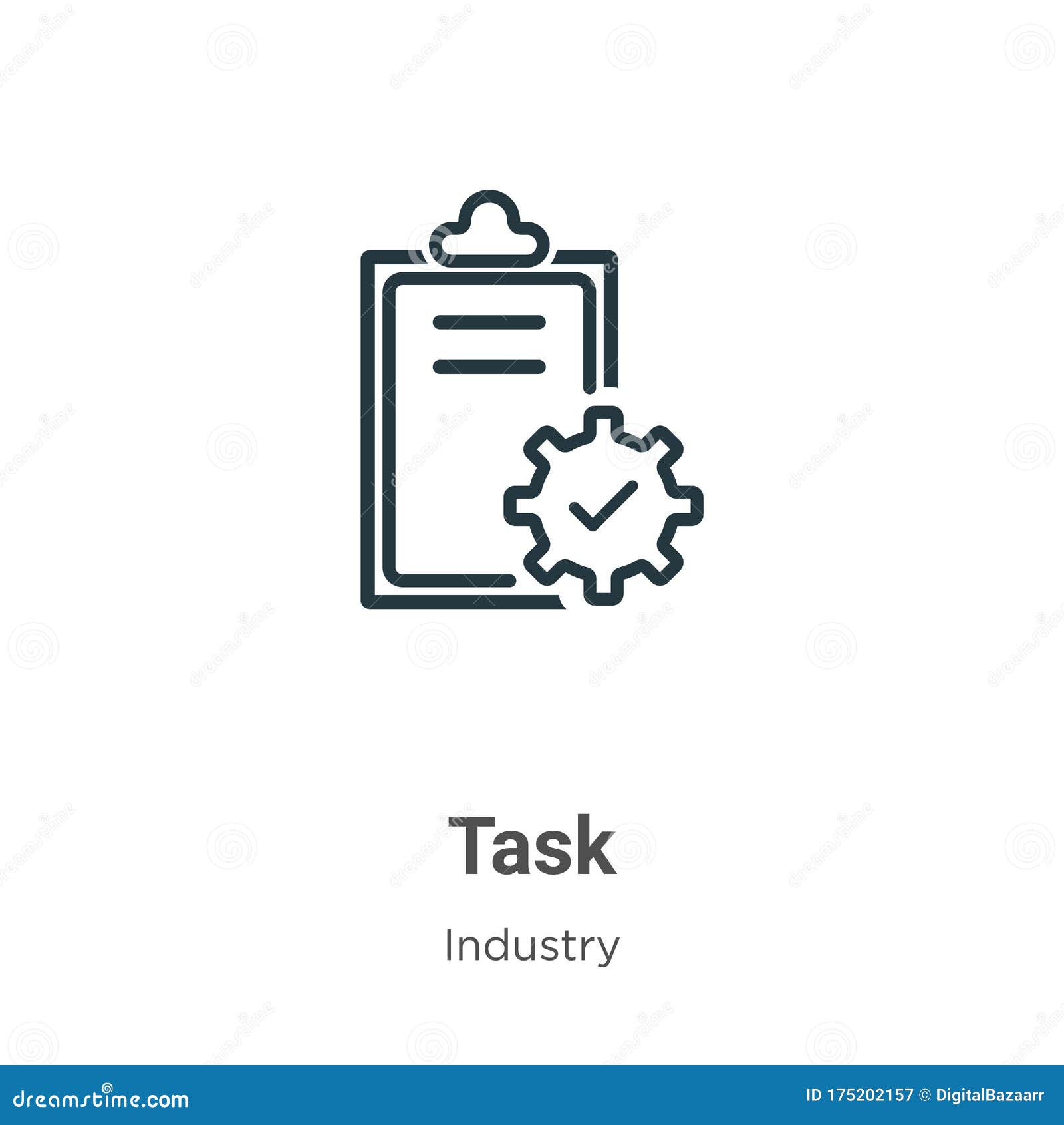 Task Outline Vector Icon. Thin Line Black Task Icon, Flat Vector Simple ...