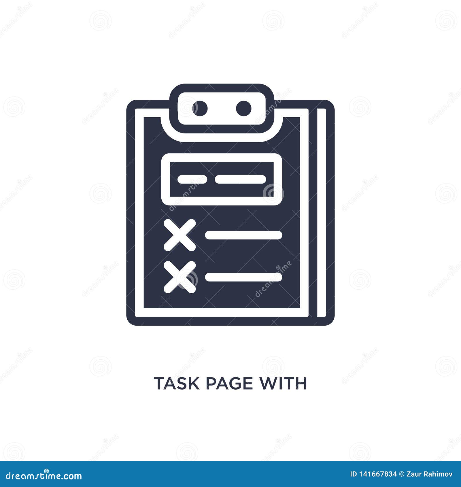 Task Page with Marks Icon on White Background. Simple Element ...