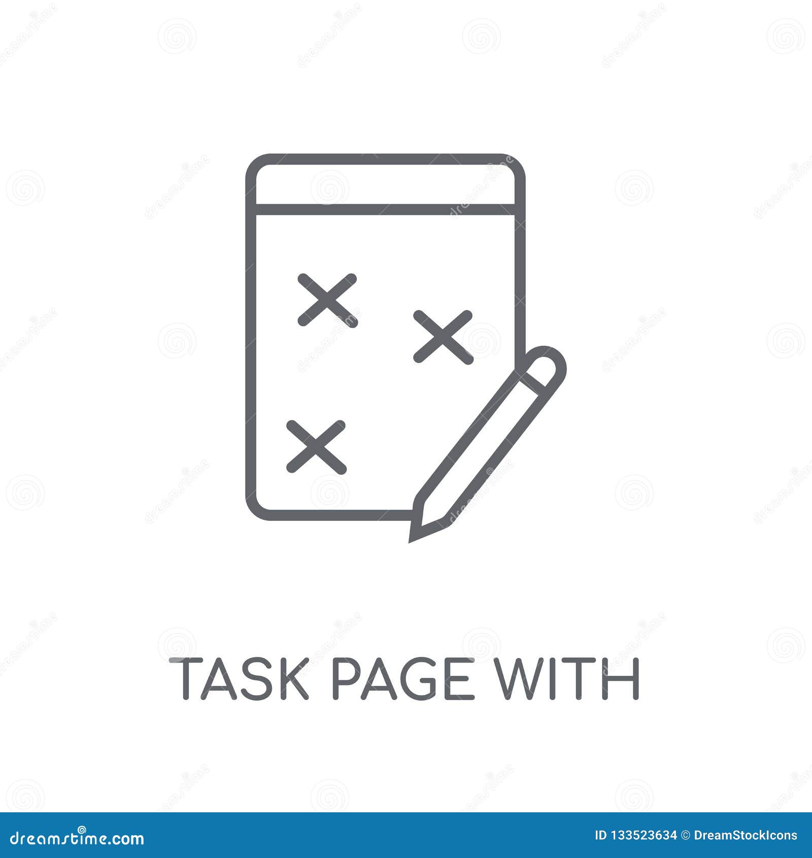 Task Page with Marks Linear Icon. Modern Outline Task Page with Stock ...