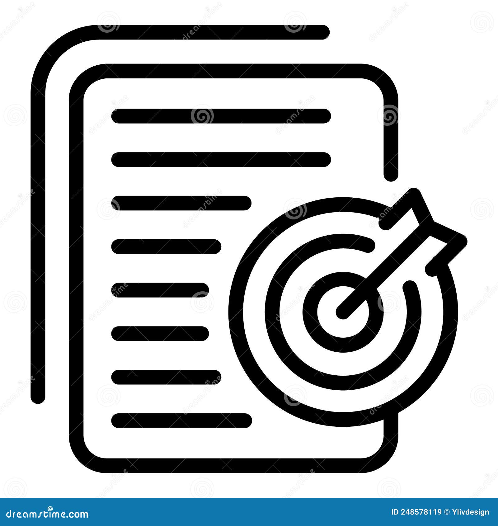Task Paper Target Icon Outline . Goal Career Stock Illustration ...