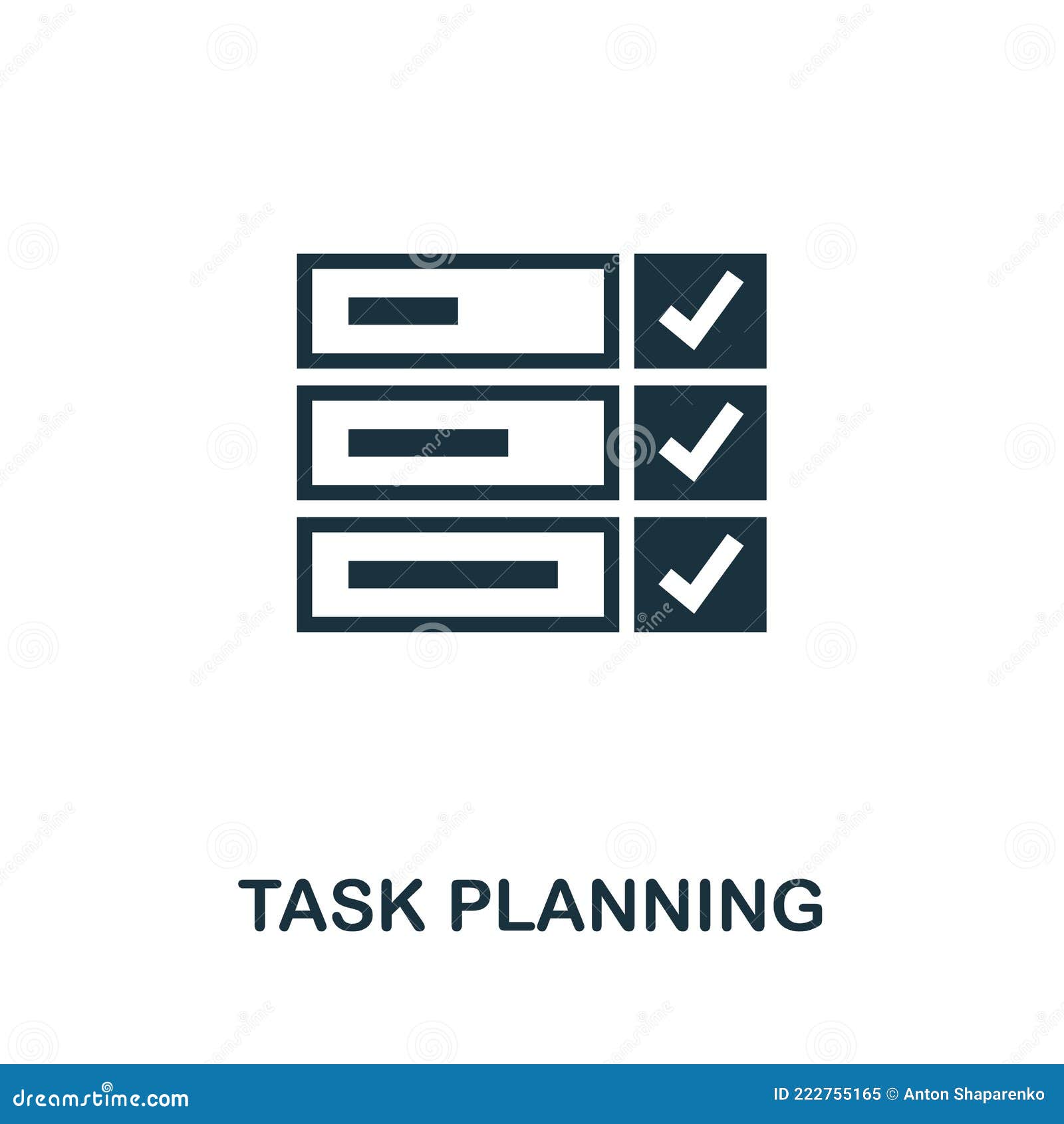 Task Planning Icon. Simple Creative Element. Filled Monochrome Task ...