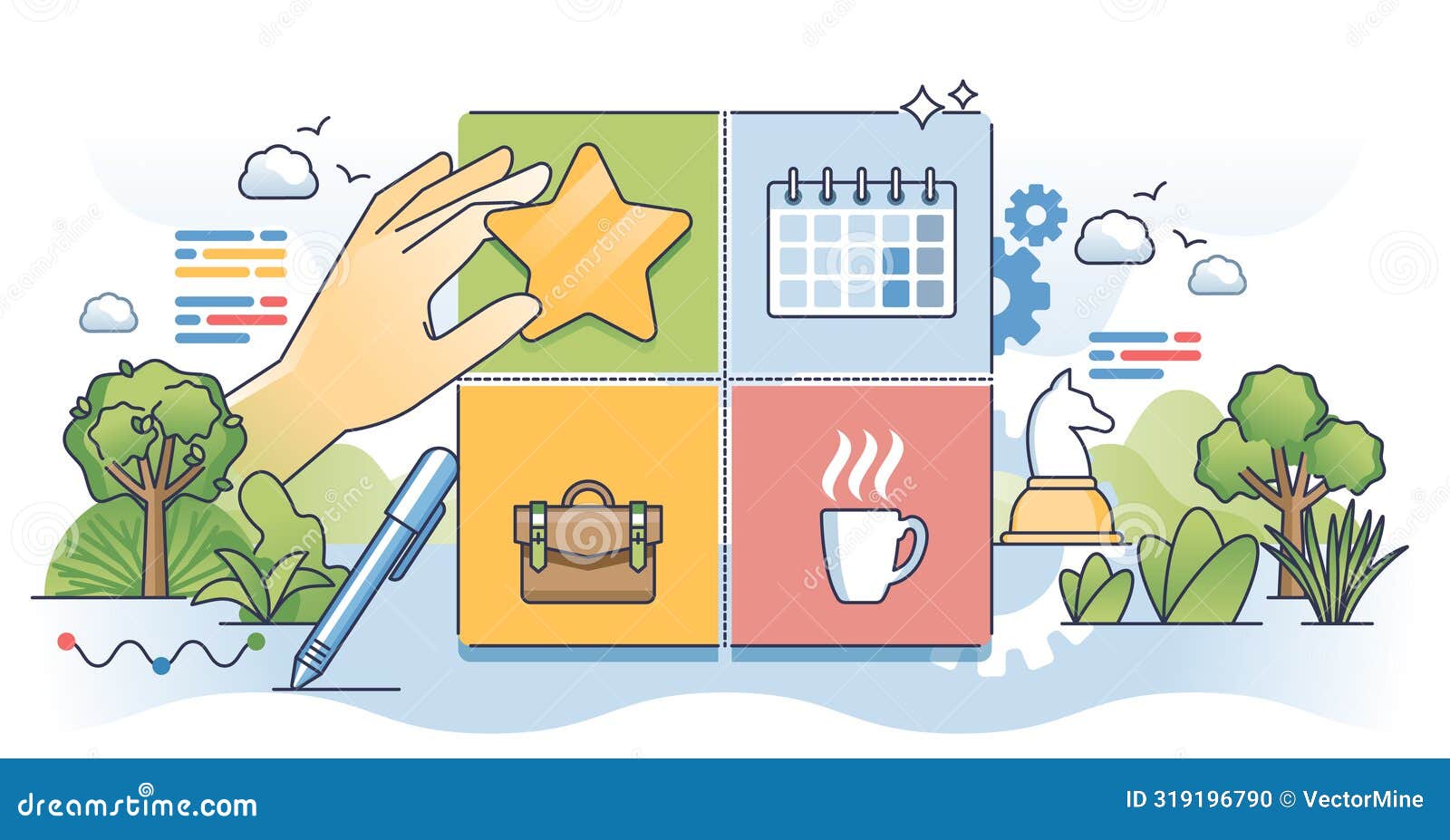 Task Prioritization Matrix for Work Time Management Outline Hands ...
