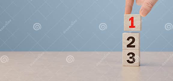 Task Priority and Management Concept. Wooden Cube Blocks with Number ...