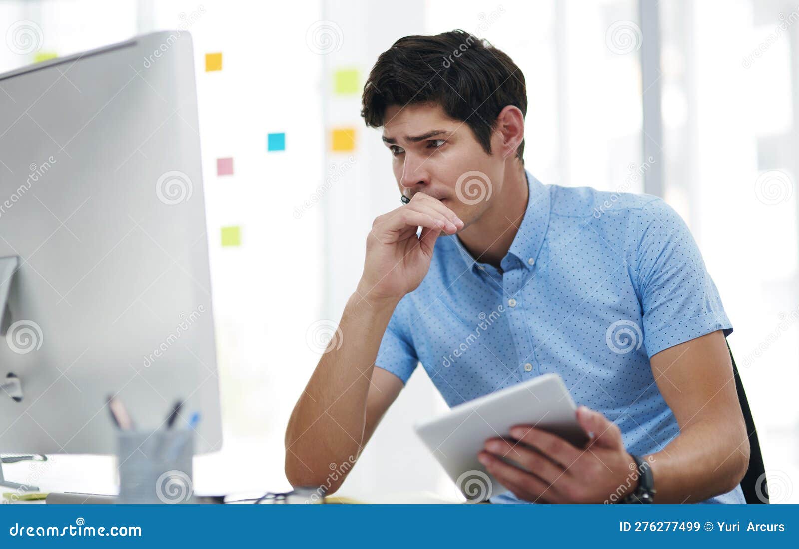 This Task really Requires All My Brainpower. a Young Businessman ...