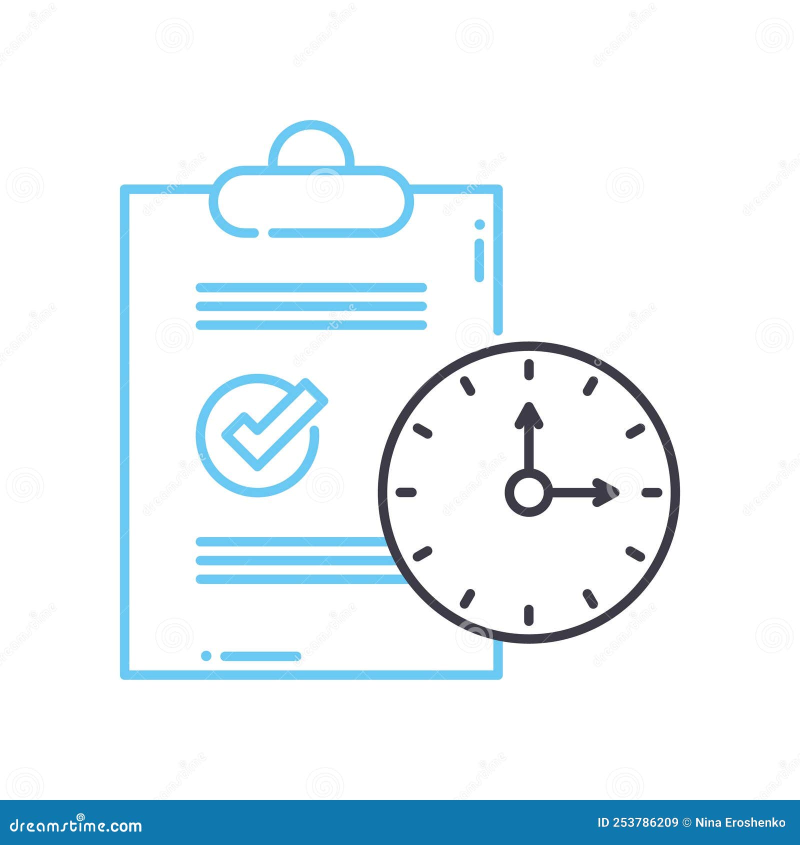 Daily Task Routine Line Icon, Outline Symbol, Vector Illustration ...