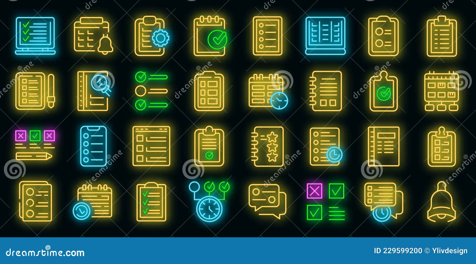 Task Schedule Icon, Outline Style Stock Illustration - Illustration of ...