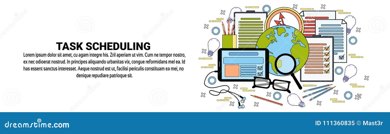 Task Scheduling Web Banner with Copy Space Business Planning Time ...
