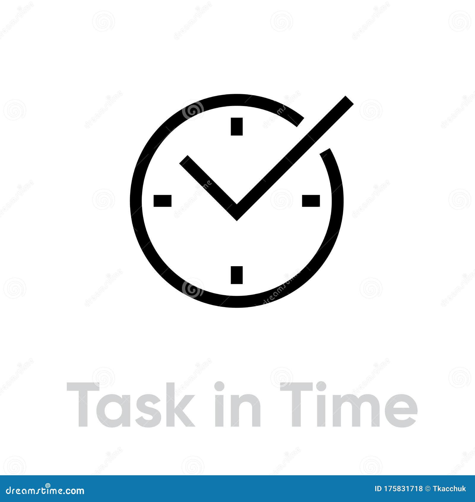 Task in Time Icon. Editable Vector Outline Stock Vector - Illustration ...