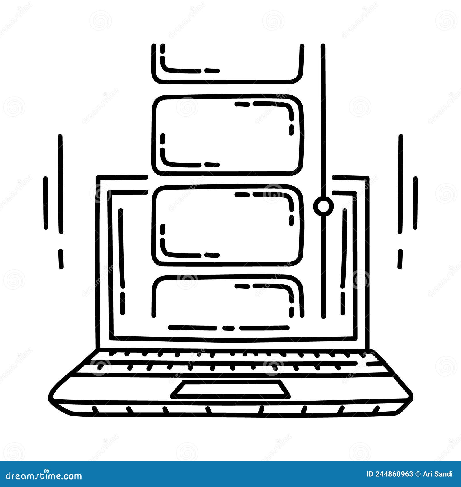 Task View Icon. Doodle Hand Drawn or Outline Icon Style Stock Vector ...