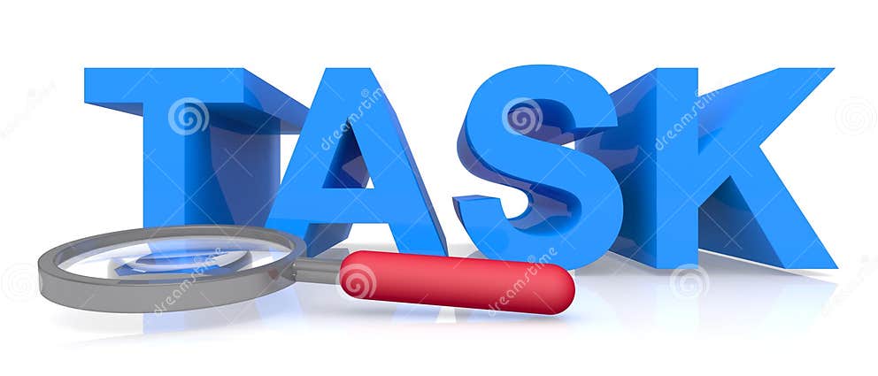 Task on white stock illustration. Illustration of blue - 205555162