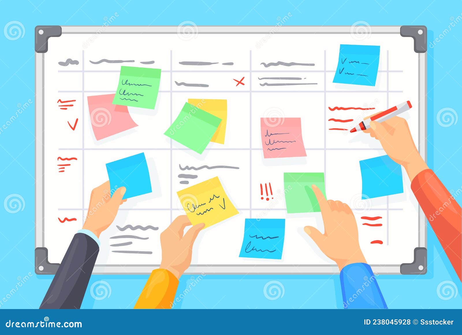 Task Whiteboard. Developer Tracking Progress, Priority Tasks List Monte ...
